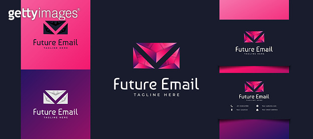 Modern Colorful Mail emblem Design with Futuristic Concept, Usable for ...