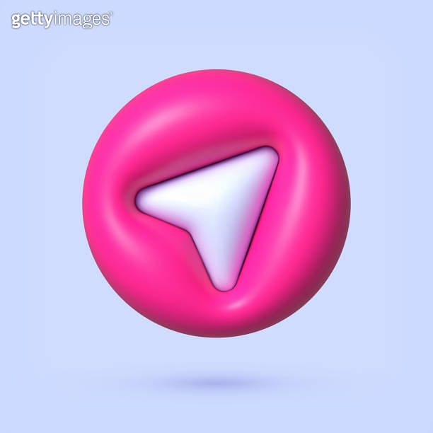 Navigation arrow icon in 3d style. Realistic 3d vector illustration ...