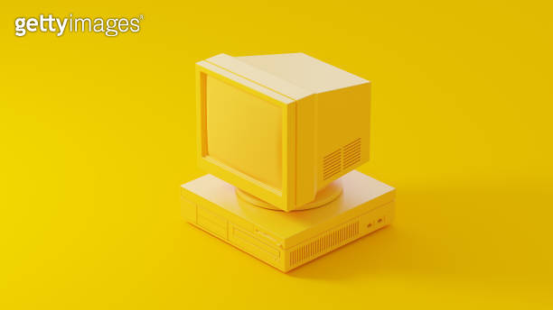 Yellow computer. 이미지 (1408227035) - 게티이미지뱅크