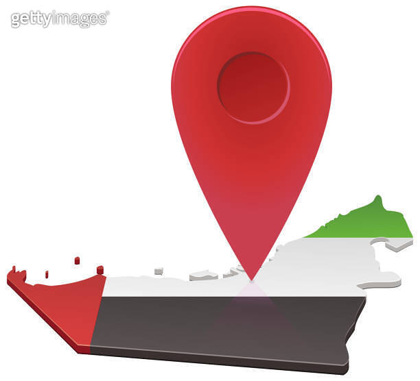 Geolocation in the United Arab Emirates (cut out) (1398326120) - 게티이미지뱅크