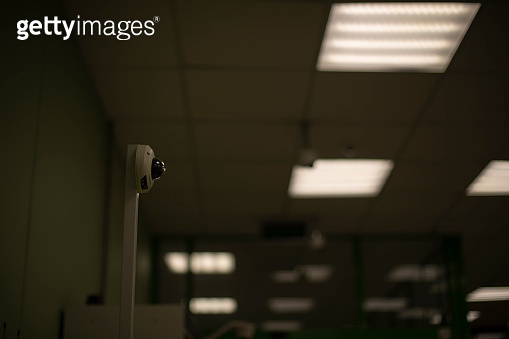 Round camera. In-store surveillance. Video recorder. Store Surveillance ...