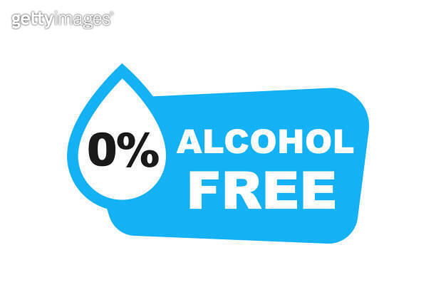 Alcohol free vector icon. Zero alcohol symbol. Alcohol no label. Non ...