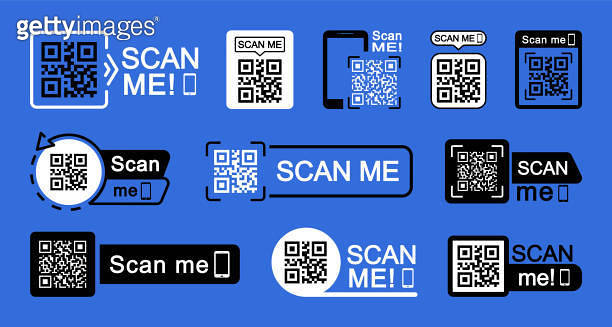 QR code scan icon set. Scan me frame. QR code scan for smartphone. QR ...