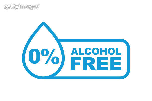 Alcohol free vector icon. Zero alcohol symbol. Alcohol no label. Non ...