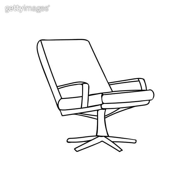 Office chair doodle illustration. Hand drawn office chair illustration ...