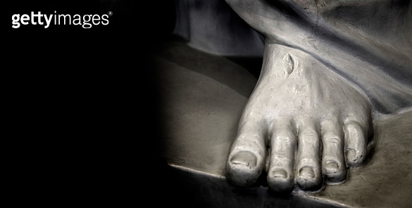 Sculpture of Foot of Jesus with Nail Marks Wounds Crucifixion ...
