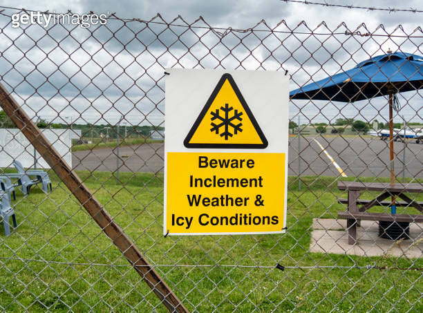 'Beware inclement weather and icy conditions' - sign 이미지 (1418258307 ...