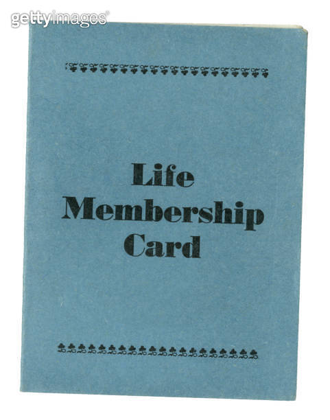 Life membership card for a club, 1950s (1365434015) - 게티이미지뱅크