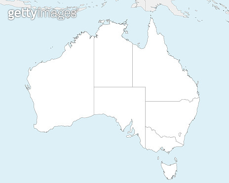Vector blank map of Australia with regions and administrative divisions ...