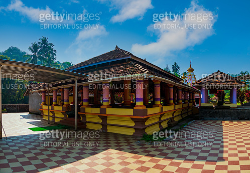 Sateri devi Jala mandir, an ancient temple surrounded by a water pond ...