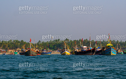 Troller type fishing boat at coastal maharashtra region. Sindhudurg ...