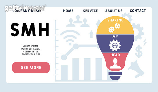 SMH - Shaking My Head acronym 이미지 (1438124286) - 게티이미지뱅크