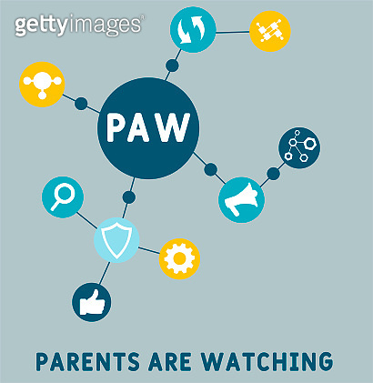 PAW - Parents Are Watching acronym 이미지 (1438361508) - 게티이미지뱅크