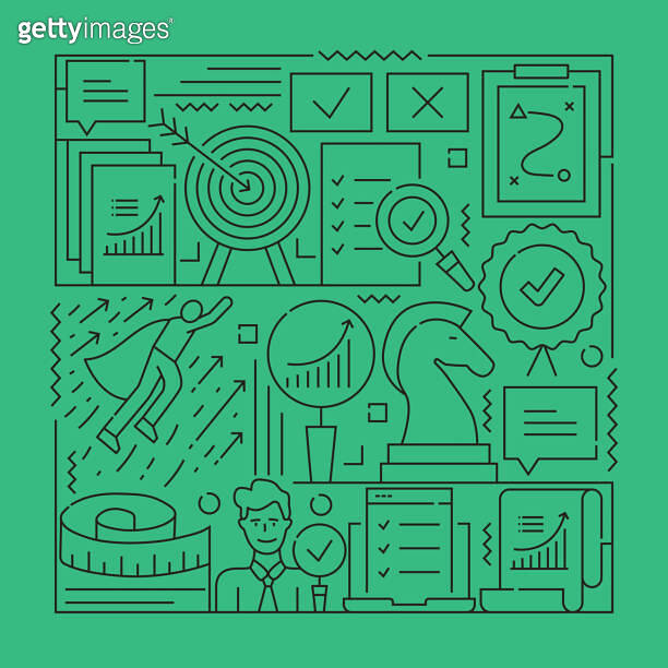 Assessment concept. The design is editable and the color can be changed ...