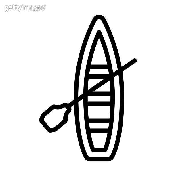 skiff icon from nautical collection. Thin linear skiff, sea, water ...