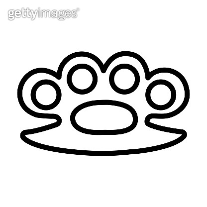 brass knuckles icon from weapons collection. Thin linear brass knuckles ...