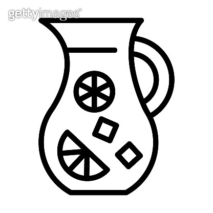 sangria icon from summer collection. Thin linear sangria, wine, spanish ...