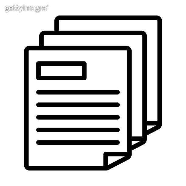 multiple file icon from user interface collection. Thin linear multiple ...