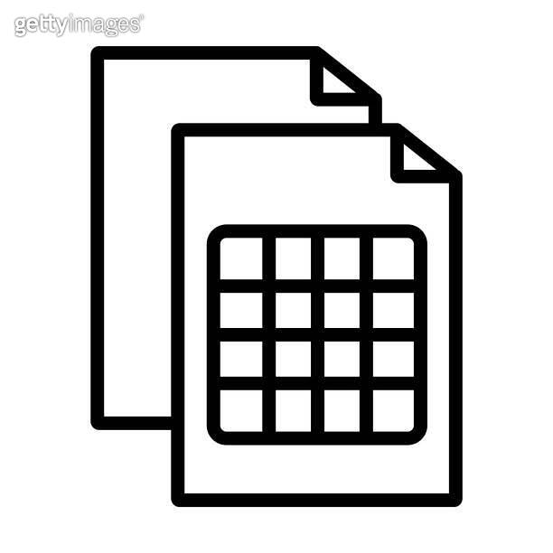 document with tables icon from user interface collection. Thin linear ...