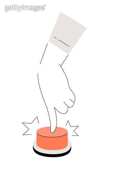 Finger Push Button Vector Illustration 이미지 (1447939267) - 게티이미지뱅크