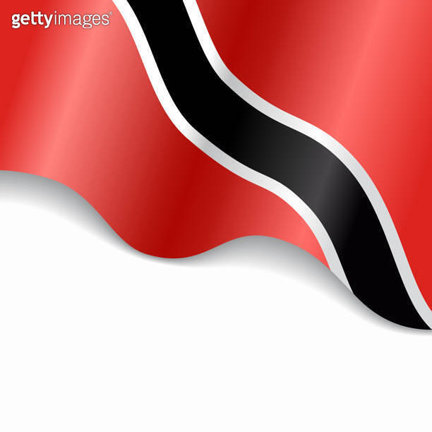 Trinidad and Tobago flag wavy abstract background. Vector illustration ...