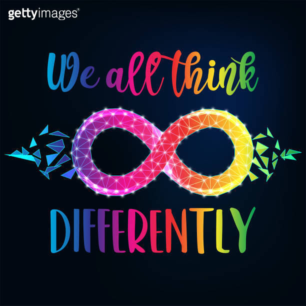 Autism awareness vector illustration. Rainbow colored infinity loop and ...