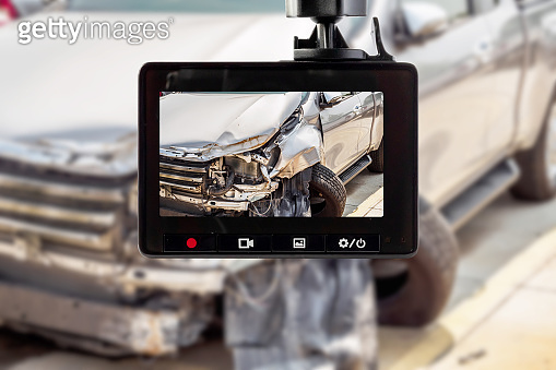 Car CCTV camera video recorder with car crash accident on the road 이미지 ...