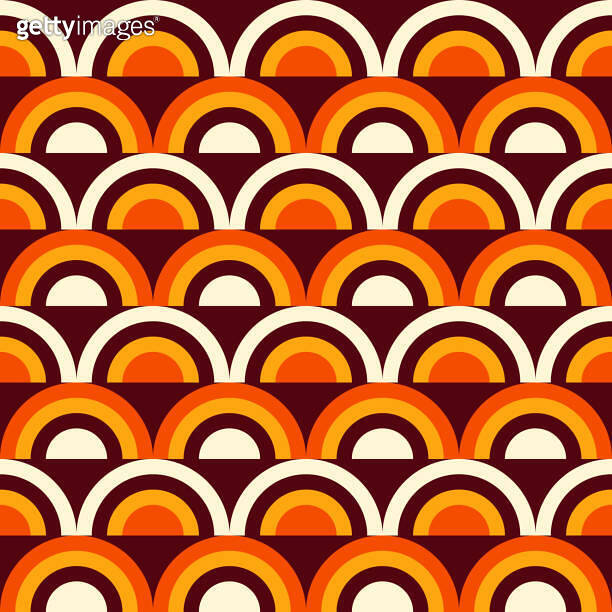 Mid-century modern style seamless pattern with semi circles. 1960s ...
