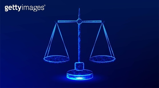 scale of justice. abstract low poly wireframe mesh design. from ...