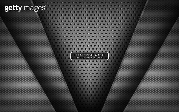 3D silver techno abstract background overlap layer on dark space with ...