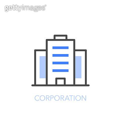 Simple visualised corporation symbol with a corporate headquarters ...