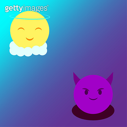 angels devil baby icons. Funny cartoon character. Vector illustration ...