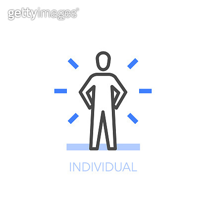 Simple visualised individual symbol with a successful person ...