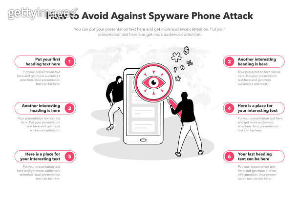 Simple infographic template for how to avoid against spyware phone ...