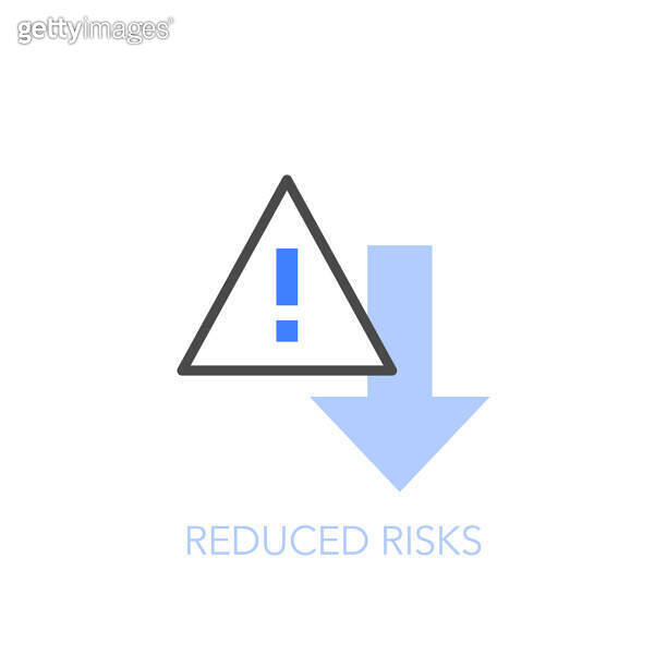 Simple visualised reduced risks symbol (1405376089) 일러스트, 무료 일러스트 - 게티이미지뱅크