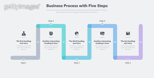 Business process template with five colorful steps 이미지 (1392283913 ...