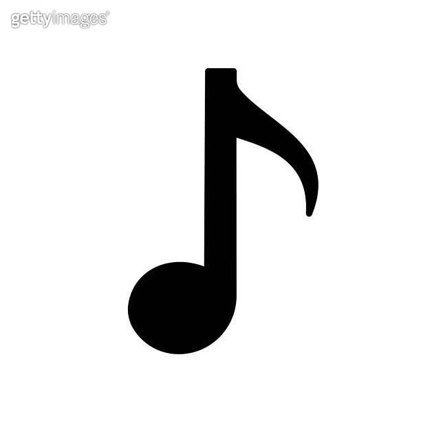Music note simple solid black line icon. Music tone symbol. Minimalist ...