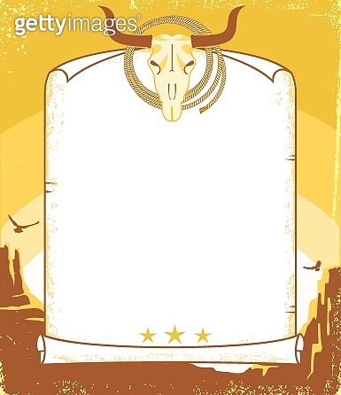 Western cowboy paper background for text. Vector vintage wild west ...