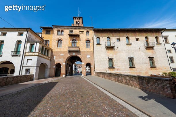 Oderzo Italy - Frescoed Palaces and Medieval Tower called Torresin 이미지 ...