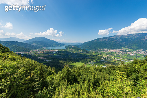 Sugana Valley (Valsugana) with Levico Lake and Caldonazzo Lake ...