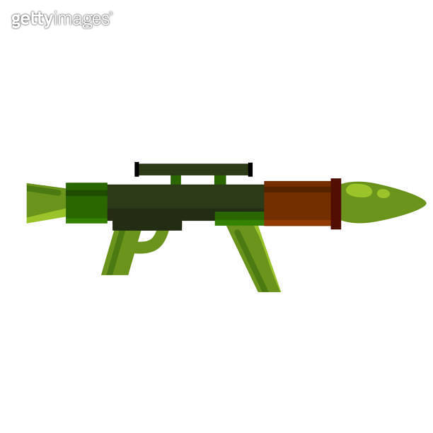 Bazooka. Rocket launcher. Large cannon with missile. Military equipment ...