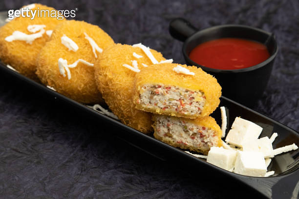 Heart Shaped Veg Paneer Cutlet Tikki With Bhujia Sev Coating Made Of ...