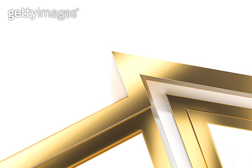 White Gold Background Geometric Shape 3d Illustration. (1379181008 ...