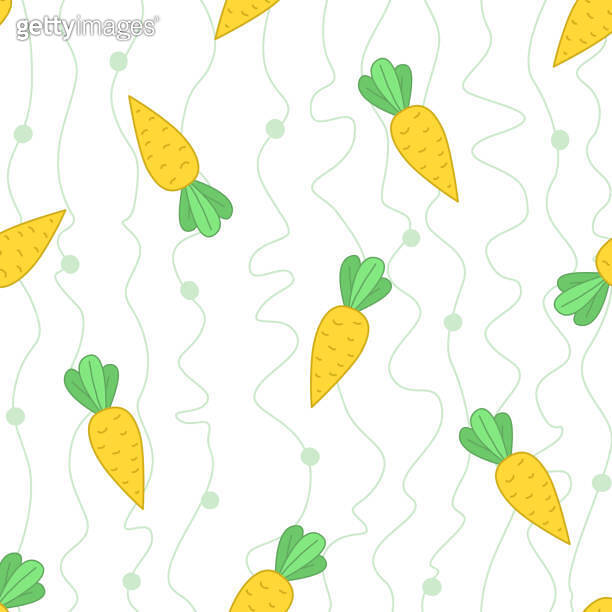 Pattern with carrots. Hand drawn simple vector seamless pattern carrot ...