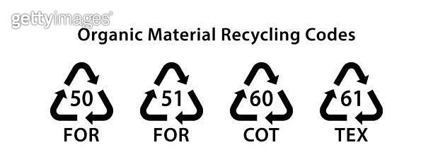organic material recycling codes, vector black eco symbols 이미지 ...