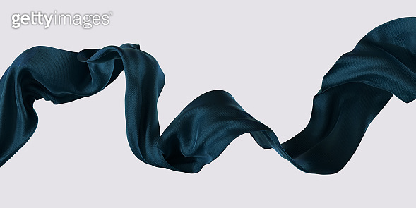 Blue dynamic Cloth silk scarf movement, floating fabric background, 3d ...