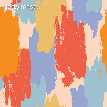 Abstract grunge textured blobs seamless pattern. Hand drawn colorful paint strokes background ...