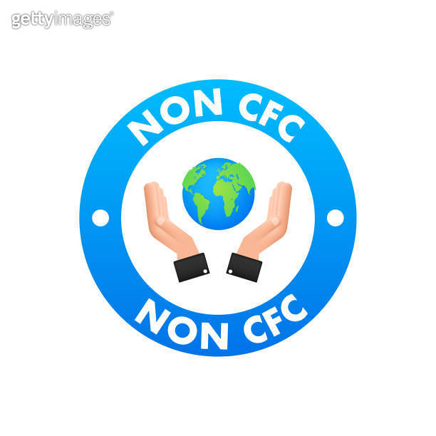 CFC free sign. Chlorofluorocarbons or freon. Vector illustration. 이미지 ...