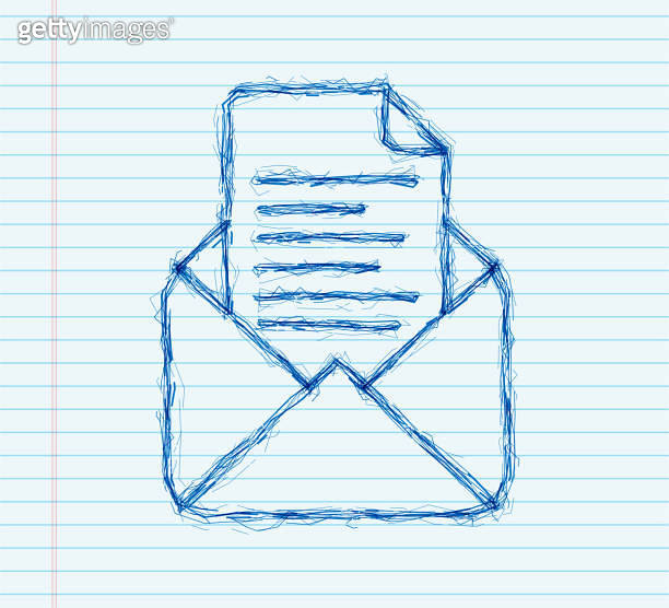 Email icon. Message reminder concept. Mail sketch icon. Vector stock ...
