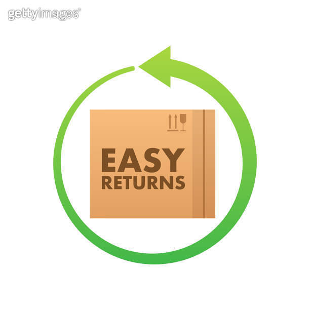 Easy Returns sign, label. Delivery service. Vector stock illustration ...